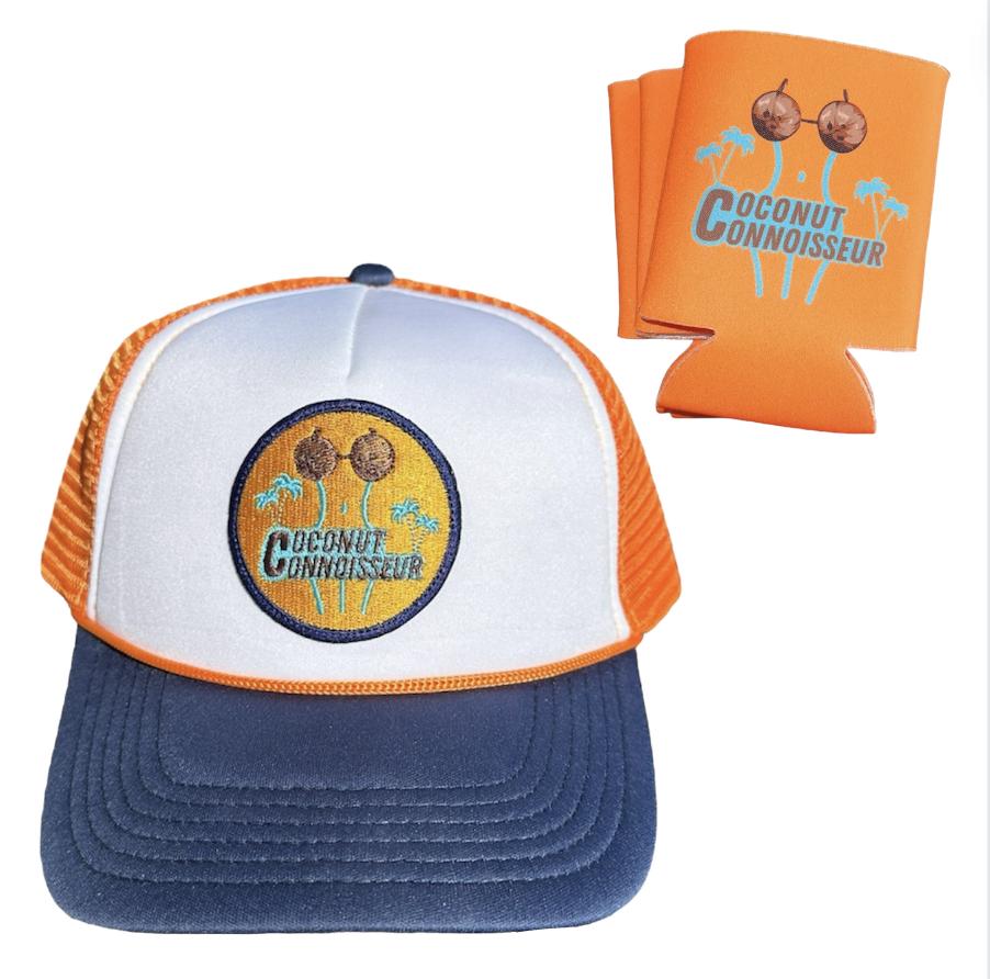 Coconut Connoisseur Hat and Koozie Bundle – Casual Caps